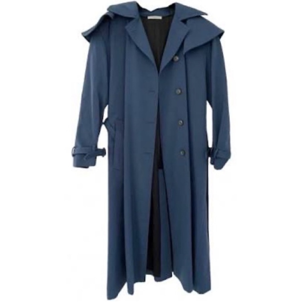 Celine Wool Trench Coat With Removable Hood - Gem